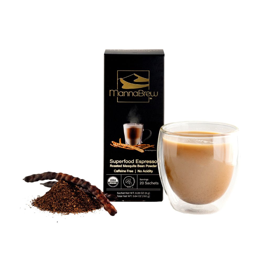 MannaBrew - Mesquite seedpod "coffee" – 20 Sachets (like tea bag) - ma ...